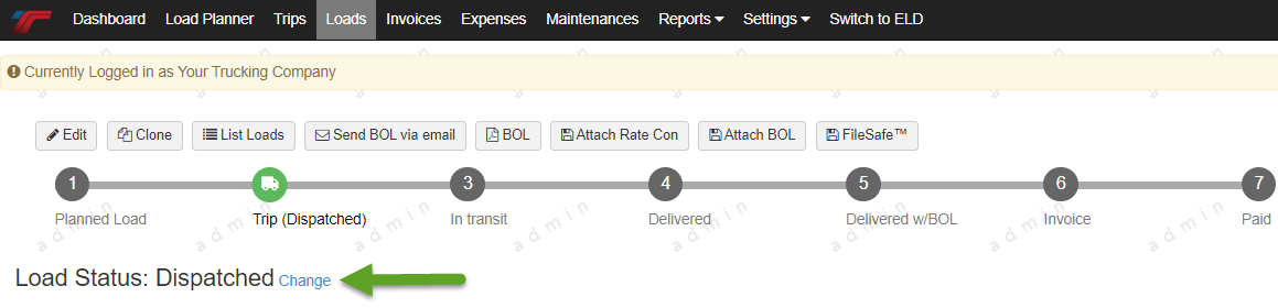 NEW- Load Status Updates on TMS – TruckingOffice Support